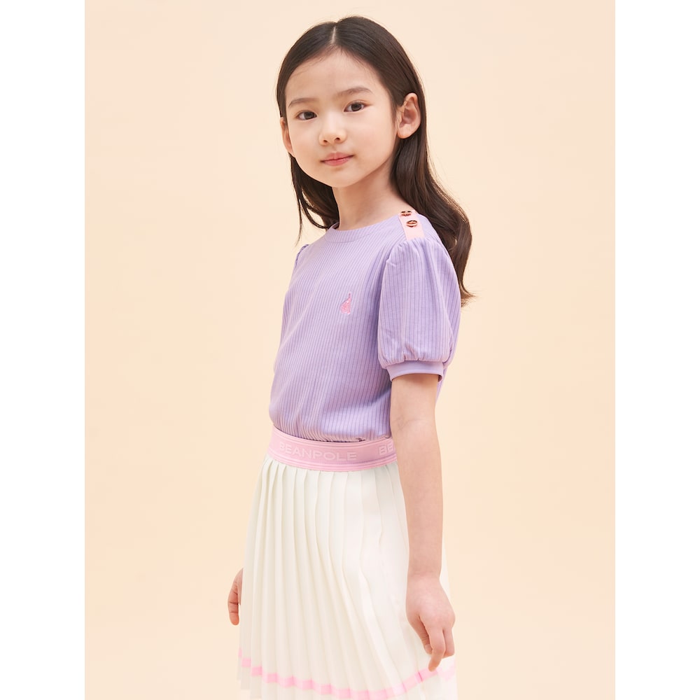 여아 저지 반소매 티셔츠 라이트 퍼플- KIDIKIDI