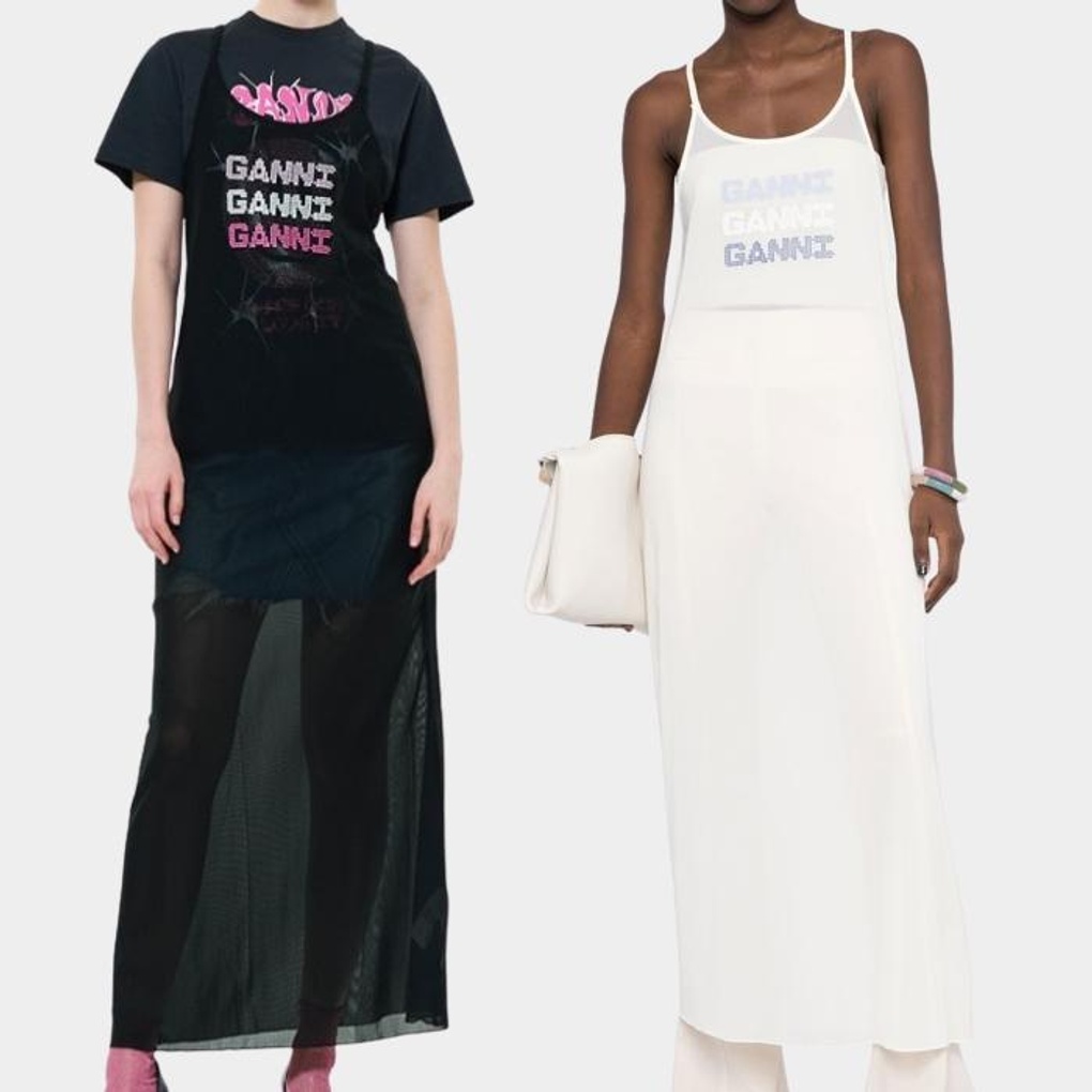 가니 23SS 메쉬 슬립 롱 원피스 T3331- 이랜드몰