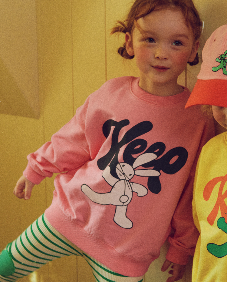 킵래빗 맨투맨 (핑크)- KIDIKIDI