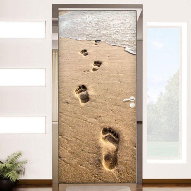 [1300k] pg418-바다로향하는발자국현관문시트지- 이랜드몰