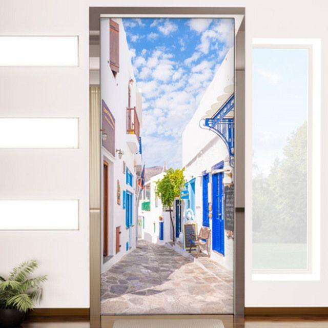 [1300k] tj171-그리스의골목길현관문시트지- 이랜드몰