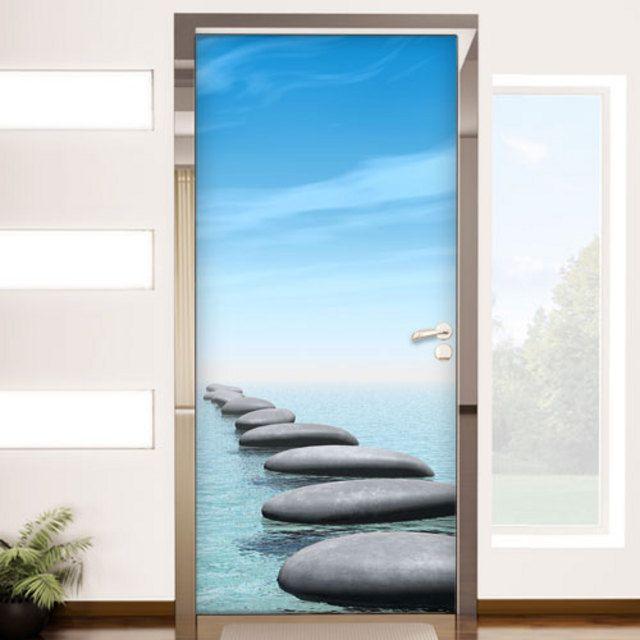 [1300k] pg422-바다위징검다리현관문시트지- 이랜드몰