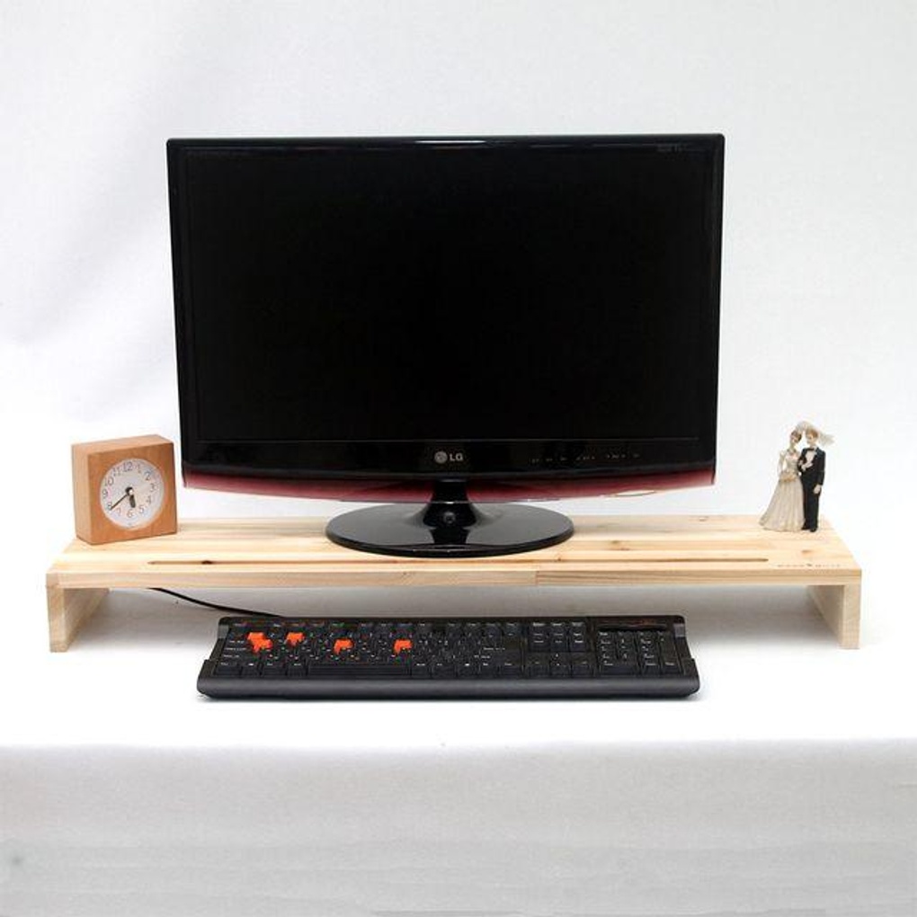 [1300k] WD1008 원목 모니터 받침대 와이드 800 1단- 이랜드몰