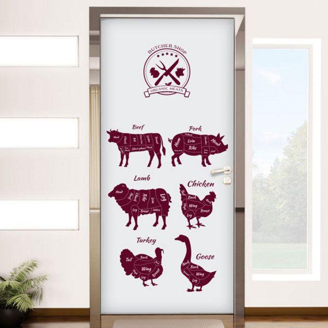 [1300k] ca550-정육점현관문시트지- 이랜드몰