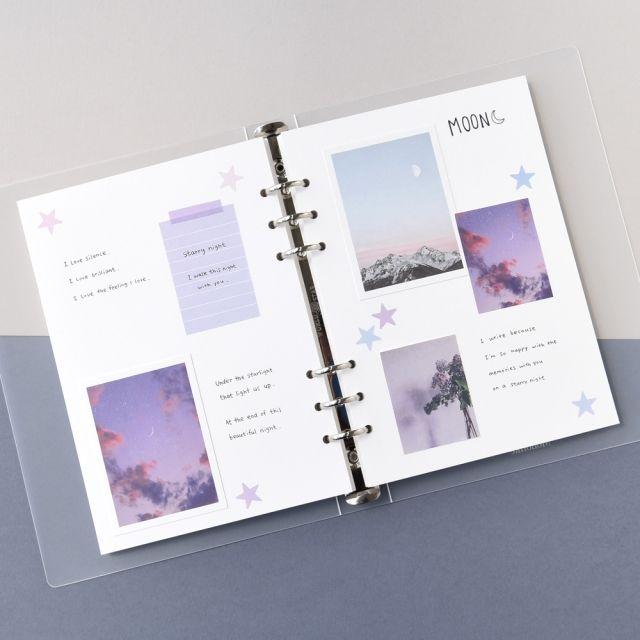 [1300k] A5 6공 스크랩북 베이직-블랙 화이트 크라프트 반투명- 이랜드몰