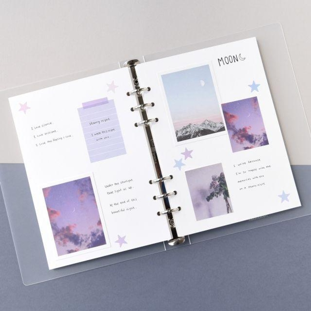 [1300k] A5 6공 스크랩북 베이직-블랙 화이트 크라프트 반투명- 이랜드몰