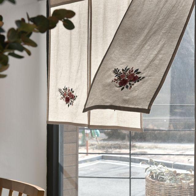 [1300k] 프렌치자수 가리개커튼- 이랜드몰