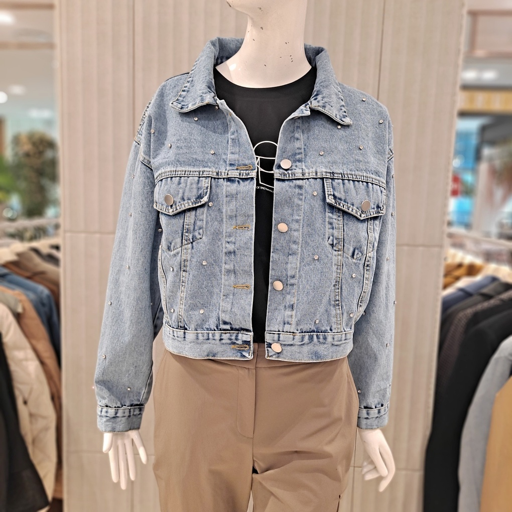 23SS 여름 숏 크롭 데님 청 자켓 여성 CADU4-WDJ800_NC대전유성- 이랜드몰