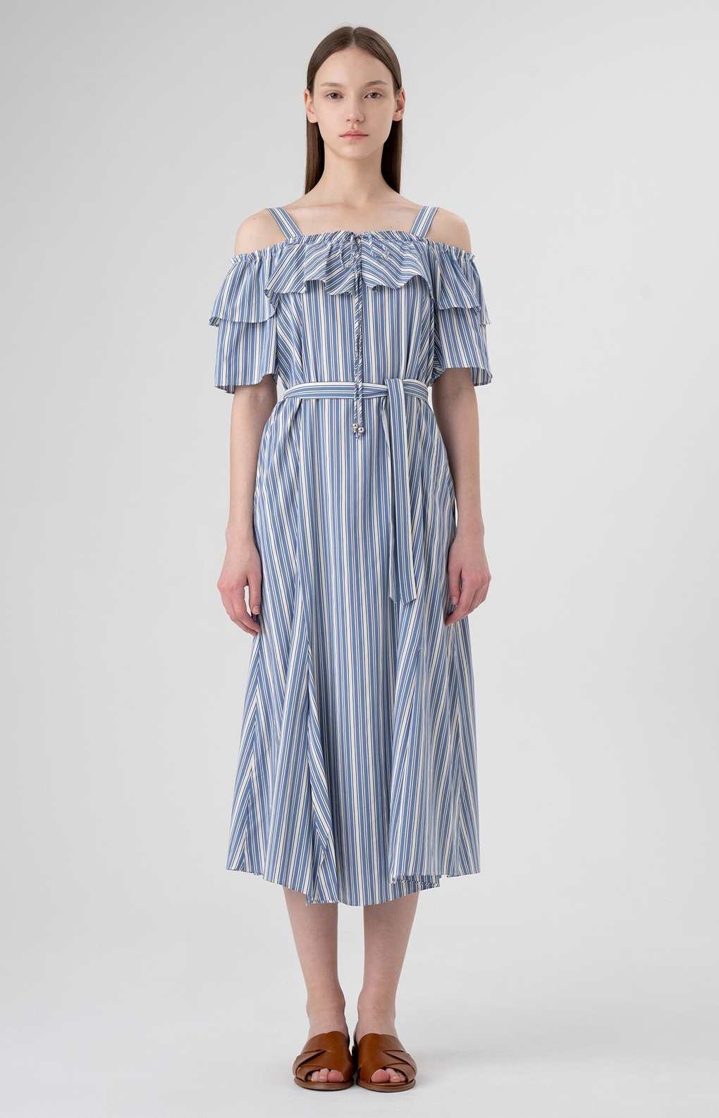 [라인] [N356] 오프숄더 스트라이프 원피스(NROPMF0300) _ 동수원점- 이랜드몰