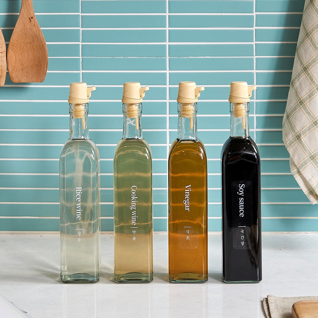밀폐가 잘되는 깔끔오일병 4P세트 500ml(스티커포함)_KC0723011- 모던하우스