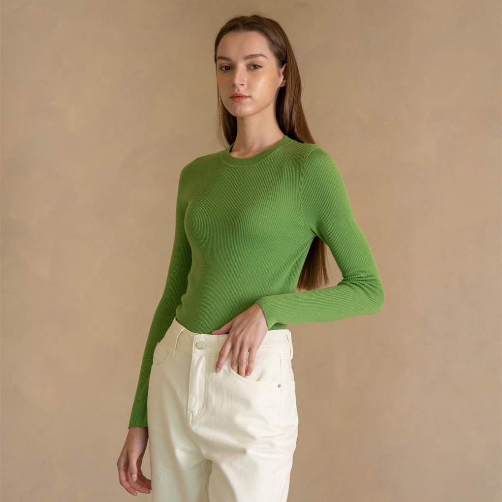 WED Slim round knit top_4colors- 이랜드몰