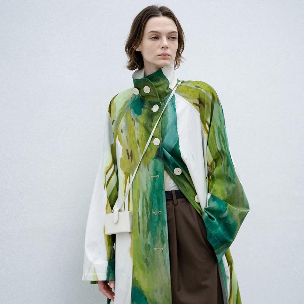EK_Artistic green printing coat- 이랜드몰
