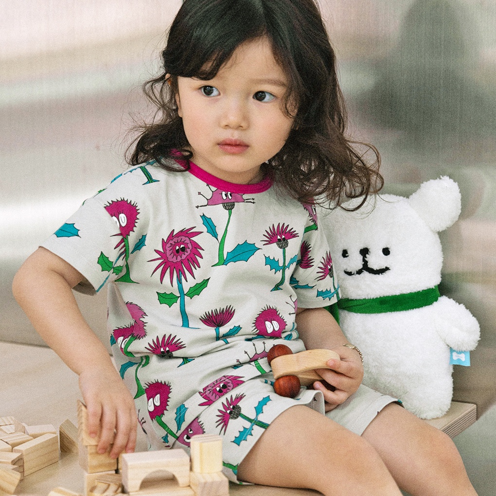 호아따따 엉겅퀴 반팔 상하복- KIDIKIDI