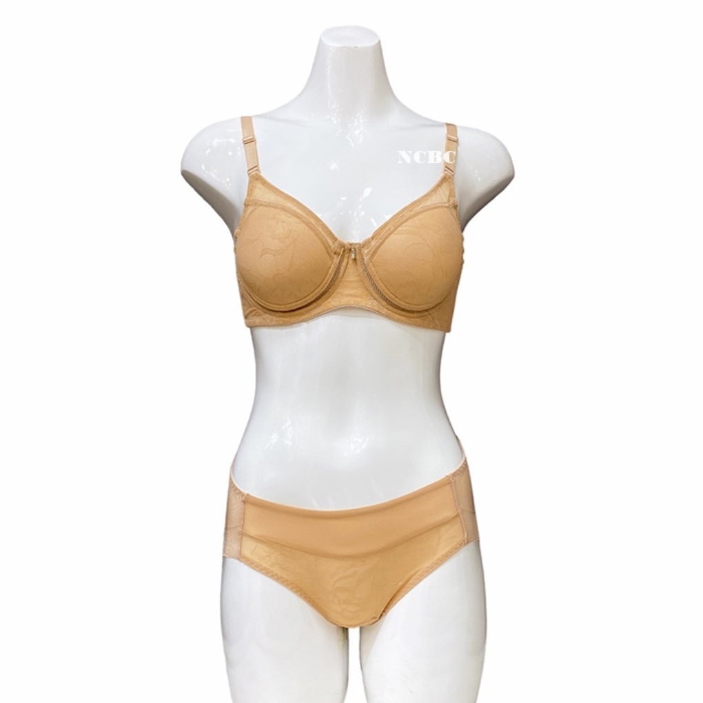 70E,85F까지나오는 파워밀착! 고중심 이중매쉬 심플 몰드 풀컵브라팬티세트- 이랜드몰