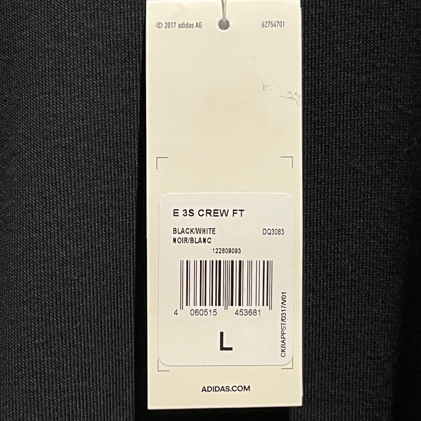 아디다스 [매장정품] 남여공용 맨투맨 긴팔티 3줄 에센셜 크루 DQ3083- 이랜드몰