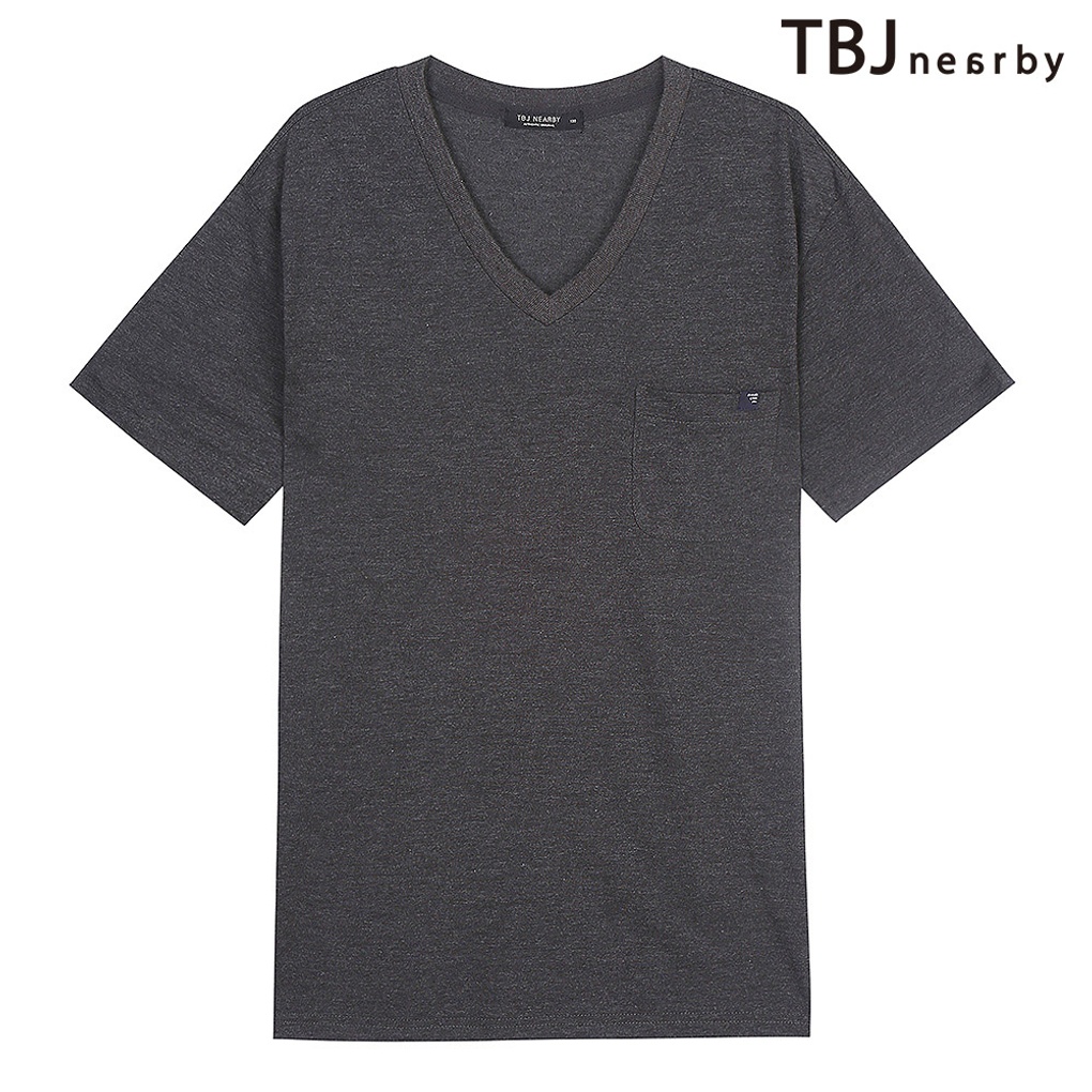 [TBJ] 유니 포켓 브이넥 티셔츠_차콜그레이- 이랜드몰