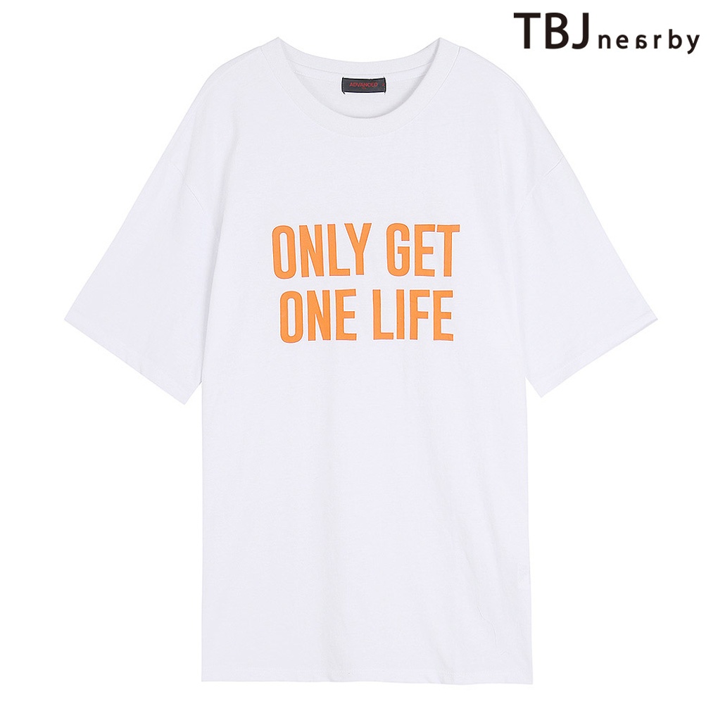[TBJ] 유니 싱글 레터링 티셔츠_화이트- 이랜드몰