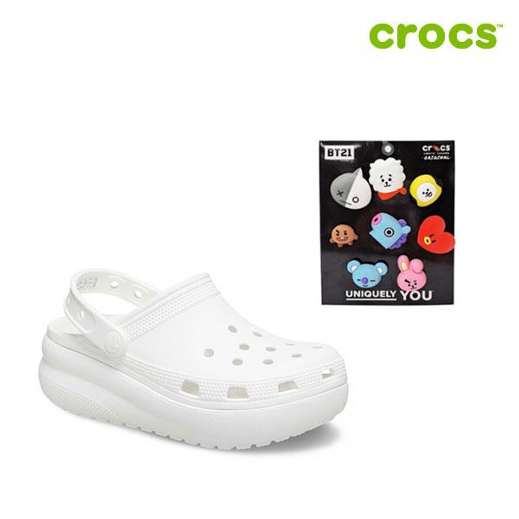 [크록스 정품] 클래식 클로그 주니어샌들 207708-100+지비츠세트10010054- 이랜드몰