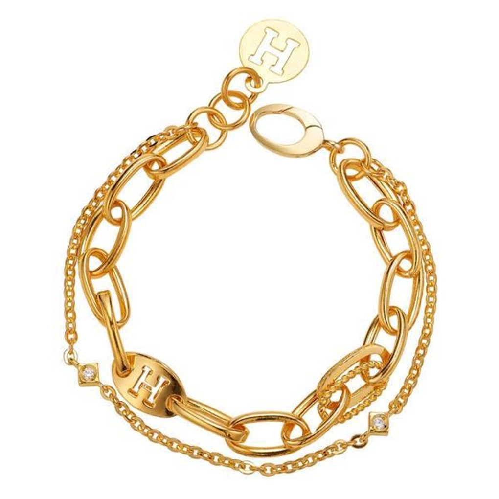 한국금다이아몬드 여자 순금 팔찌 체인 레이어드 H 24K 18.75g 18K장식- 이랜드몰