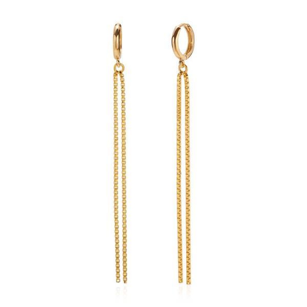 한국금다이아몬드 여자 순금 원터치 귀걸이 투 드롭 24K 3.75g 18k링- 이랜드몰