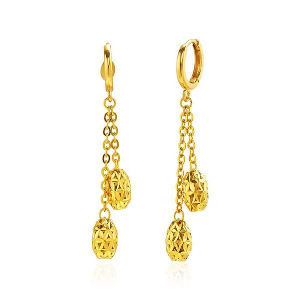 한국금다이아몬드 여자 순금 원터치 귀걸이 트윈 컷팅 24K 3.75g 18k링- 이랜드몰