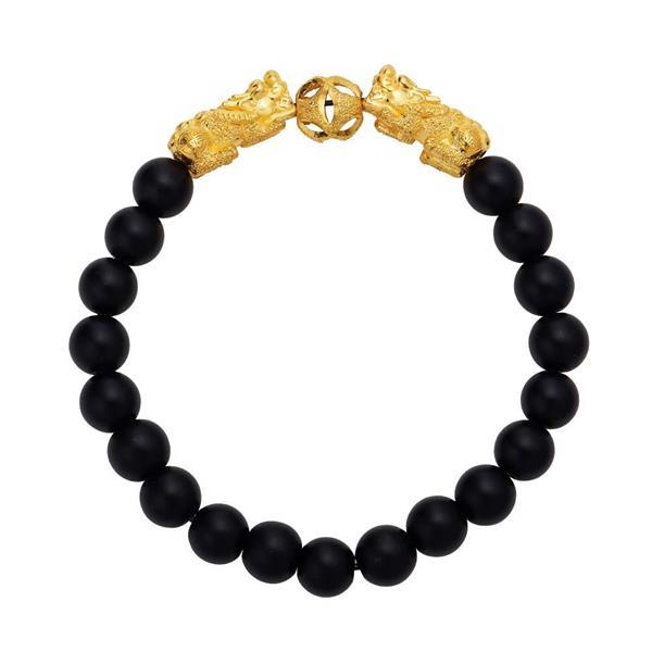 한국금다이아몬드 남자 순금 볼 팔찌 오닉스 트윈 비휴 24K 11.25g- 이랜드몰