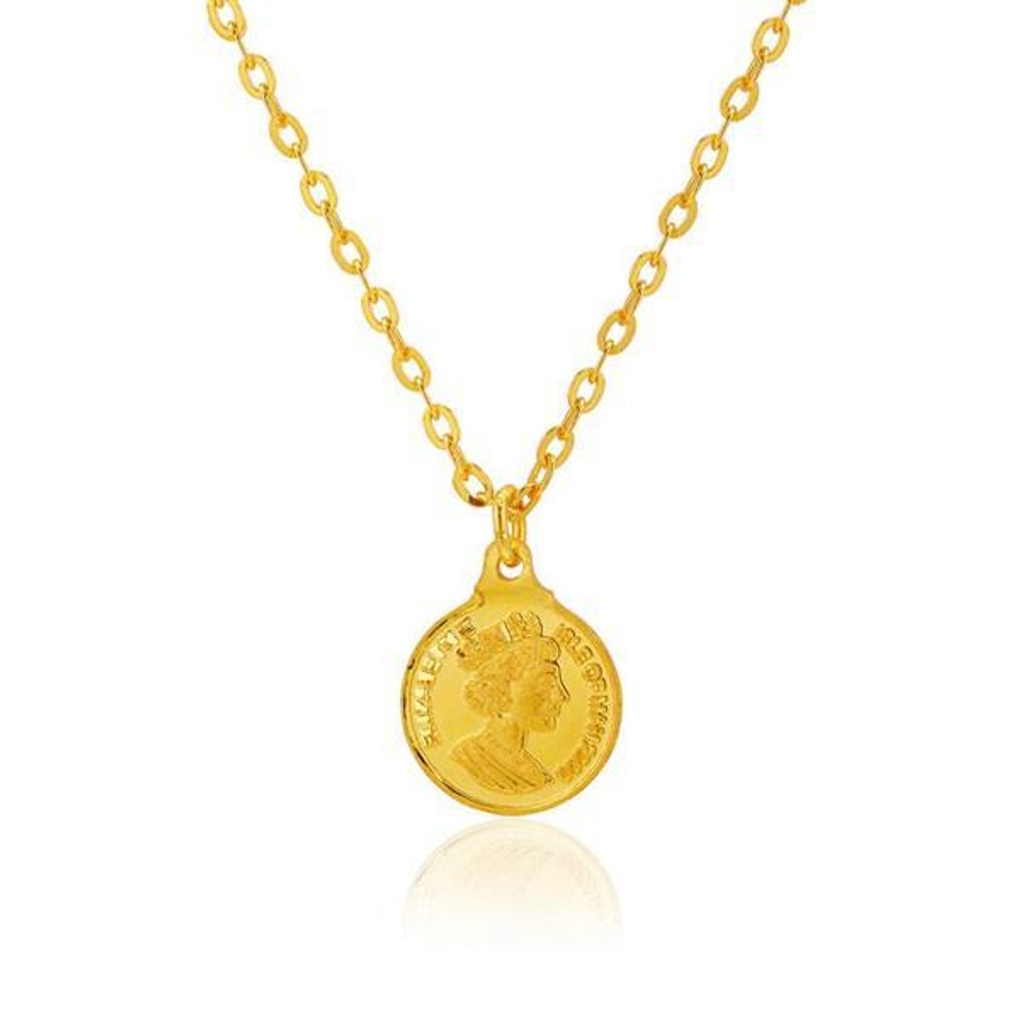 한국금다이아몬드 여자 순금 목걸이 엘리자베스 코인 24K 3.75g 18K장식- 이랜드몰