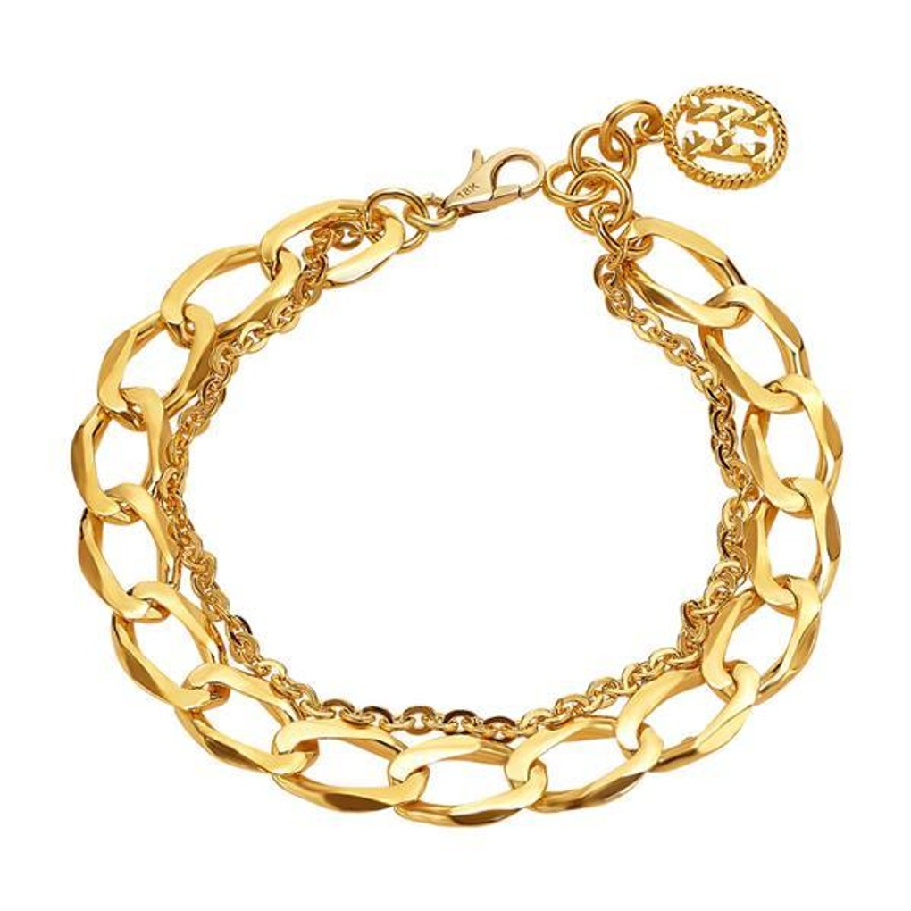 한국금다이아몬드 여자 순금 팔찌 H 코인 두줄 체인 24K 18.75g 18K장식- 이랜드몰