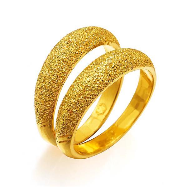 한국금다이아몬드 여자 순금 반지 샌딩 돔 검지 24K 11.25g 쌍가락지- 이랜드몰