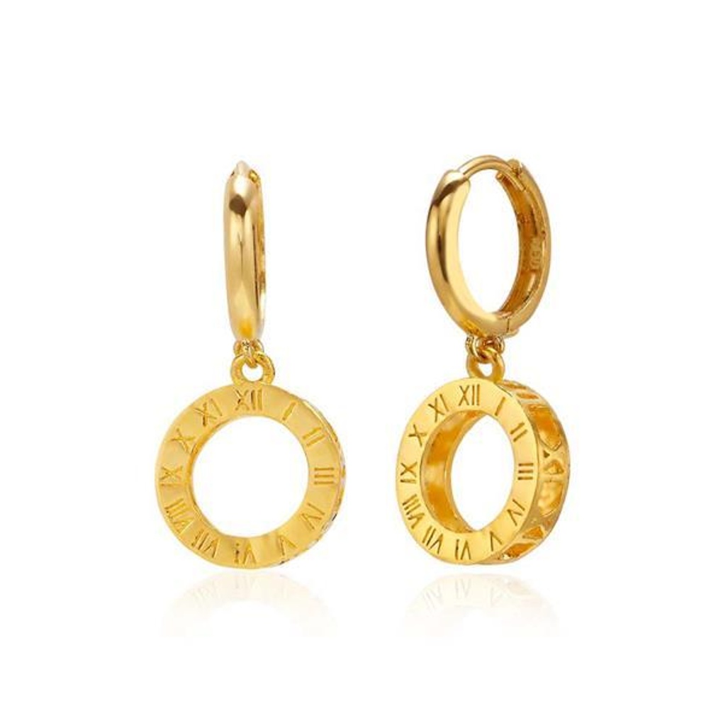 한국금다이아몬드 여자 순금 원터치 귀걸이 로마 써클 24K 3.75g 18k링- 이랜드몰