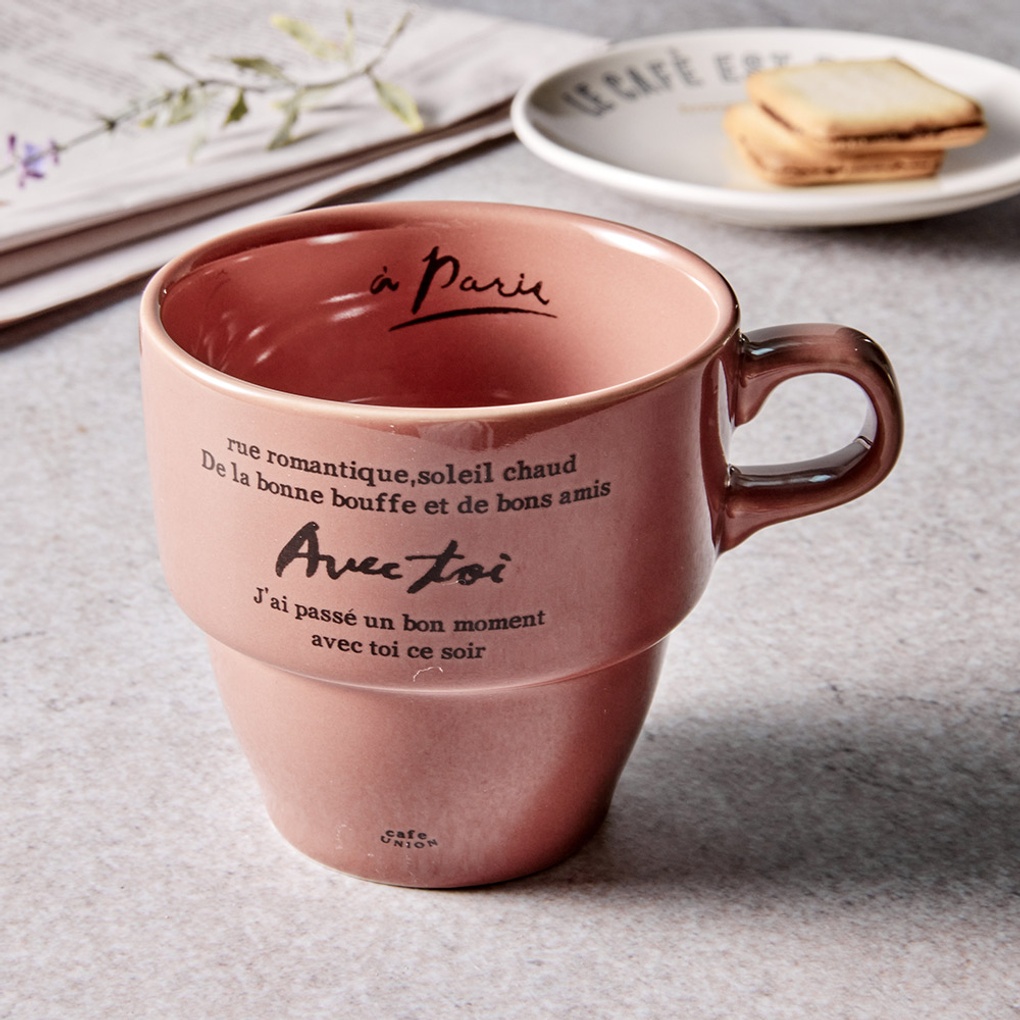 프렌치레터 스태킹머그 275ml 버건디_CA3323078- KIDIKIDI