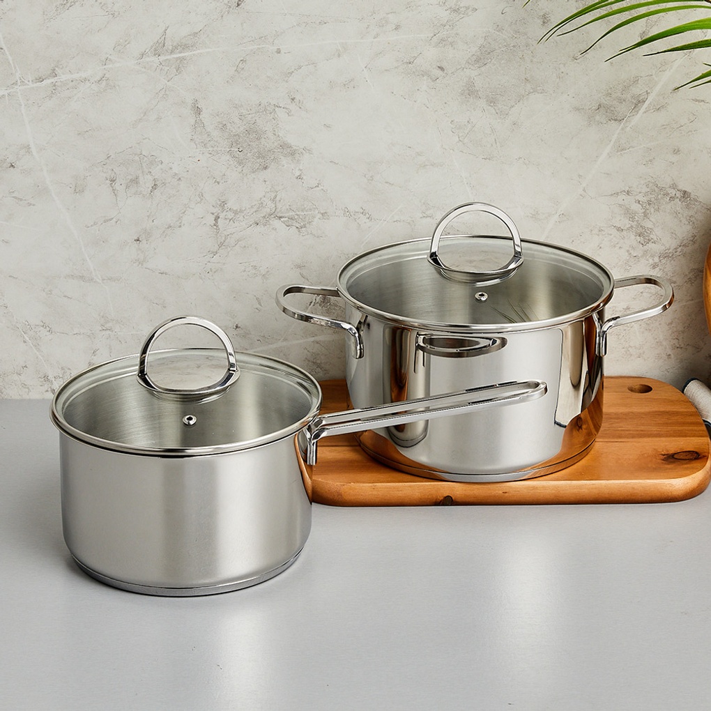 내구성 좋은 깊은 스텐 냄비 2P 세트(편수 18CM, 양수 20CM) 인덕션겸용_CK0123042- 이랜드몰