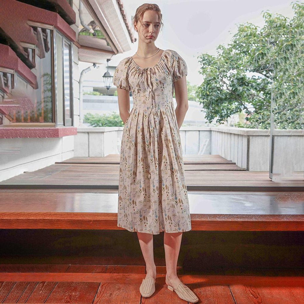 PM_French round neck string dress- 이랜드몰