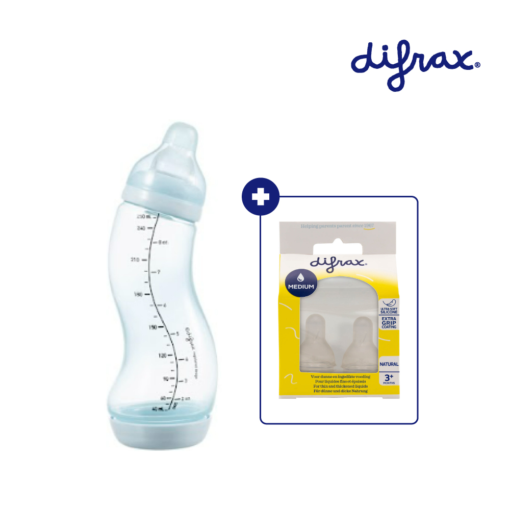 디프락스 젖병 SET 250ml(8개컬러) + 젖꼭지 (Slow S/S/M/L)- KIDIKIDI
