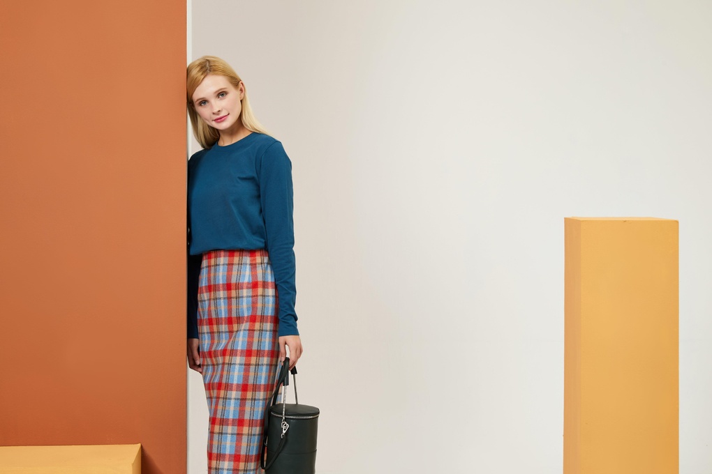 그렉노먼 여성 싱글 오가닉티셔츠 (블루)_HWP19-TS302- 이랜드몰