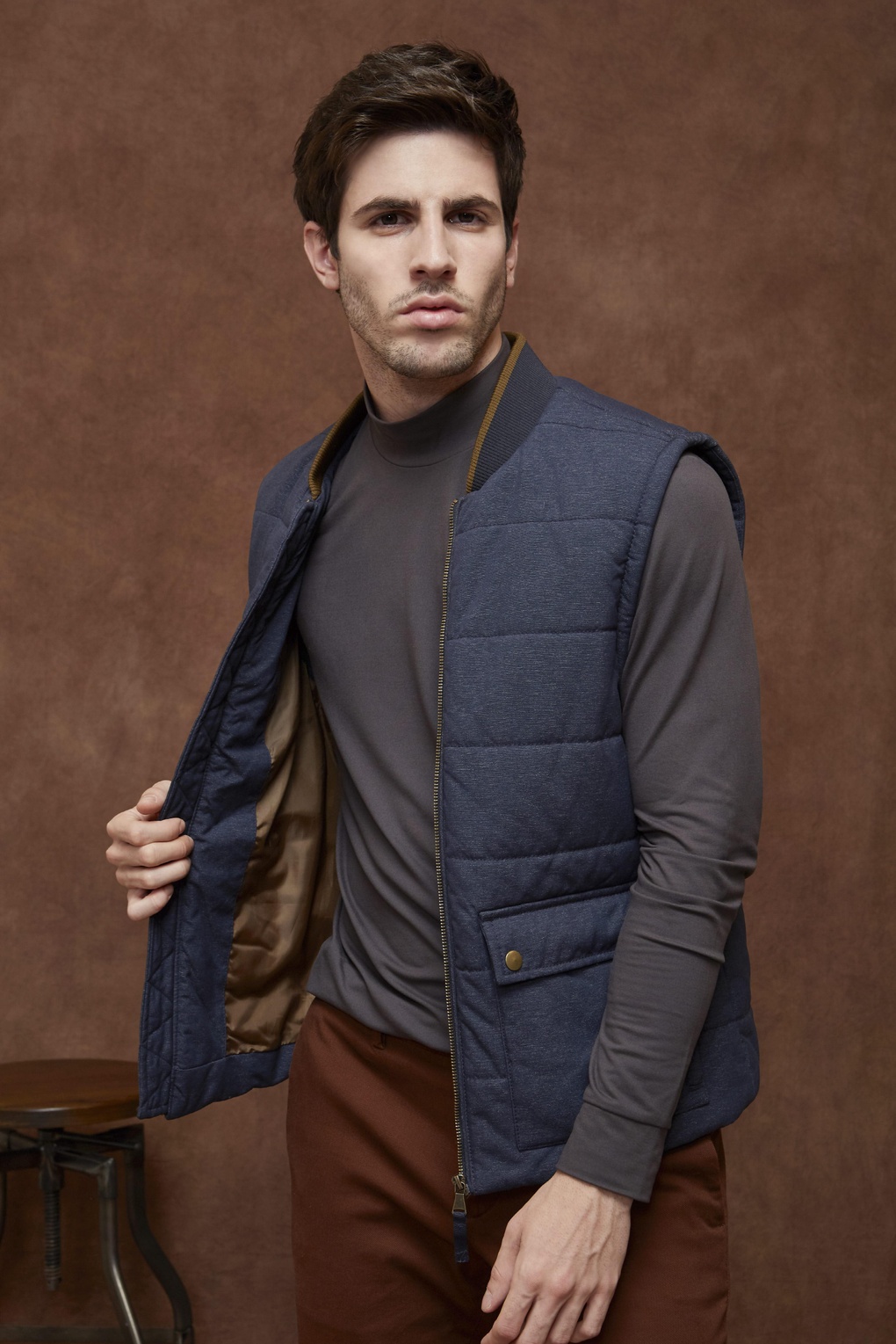 그렉노먼 남성 양기모 웜테크 하프넥 (그레이)_HMG18-TS302- 이랜드몰