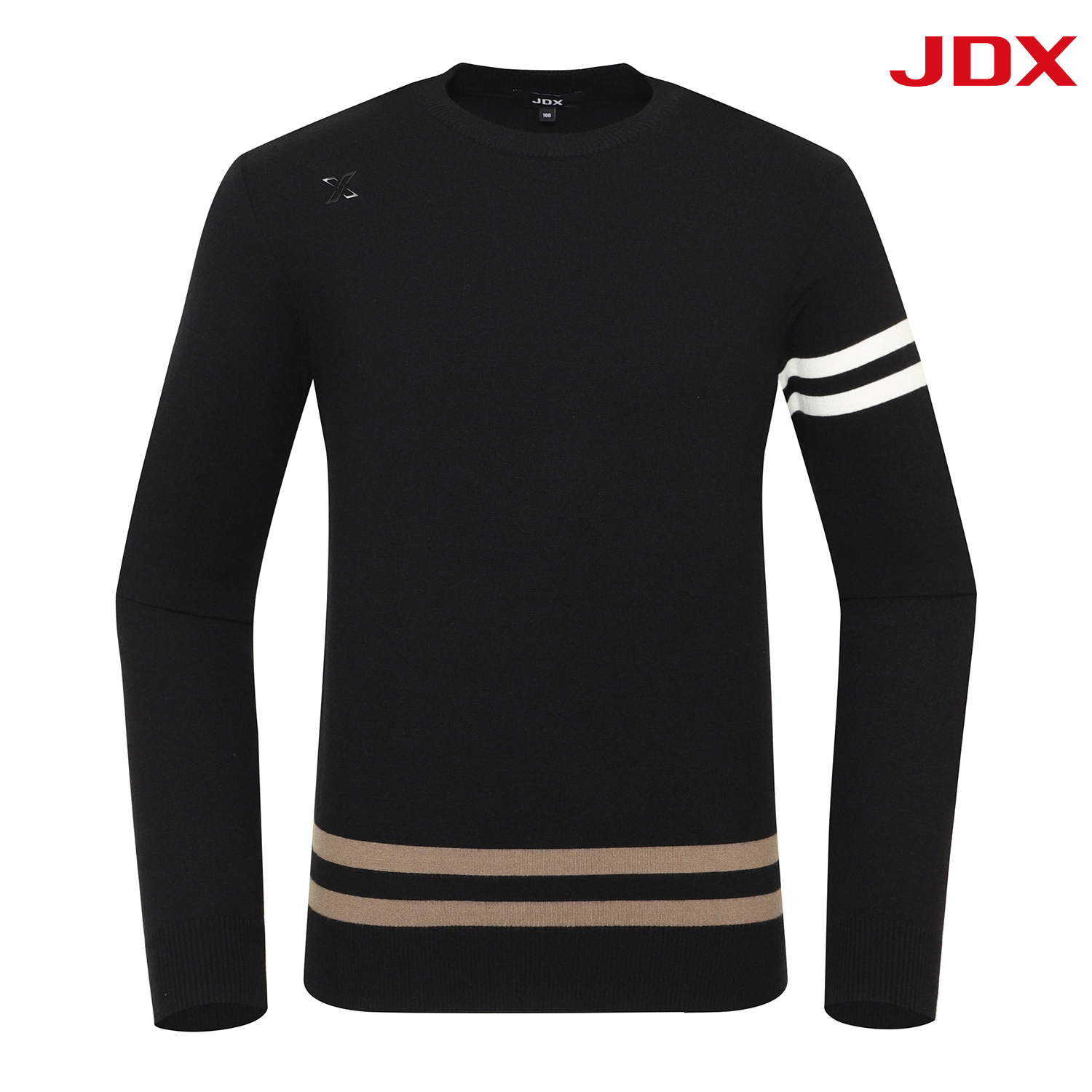 남성 JDX 23' F/W 라인 배색 라운드 풀오버 스웨터 X1SPU3330BK- 이랜드몰