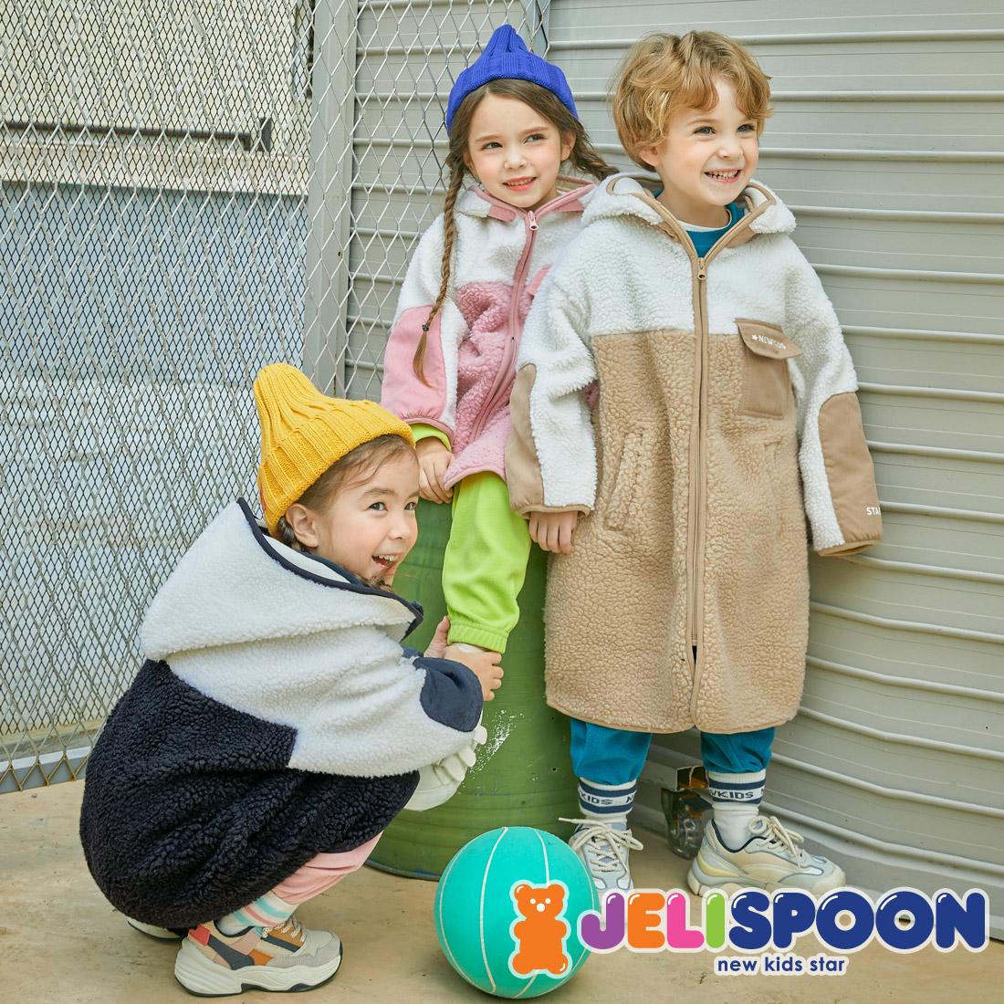 New뉴키즈컬러블럭뽀글이양털롱점퍼- KIDIKIDI