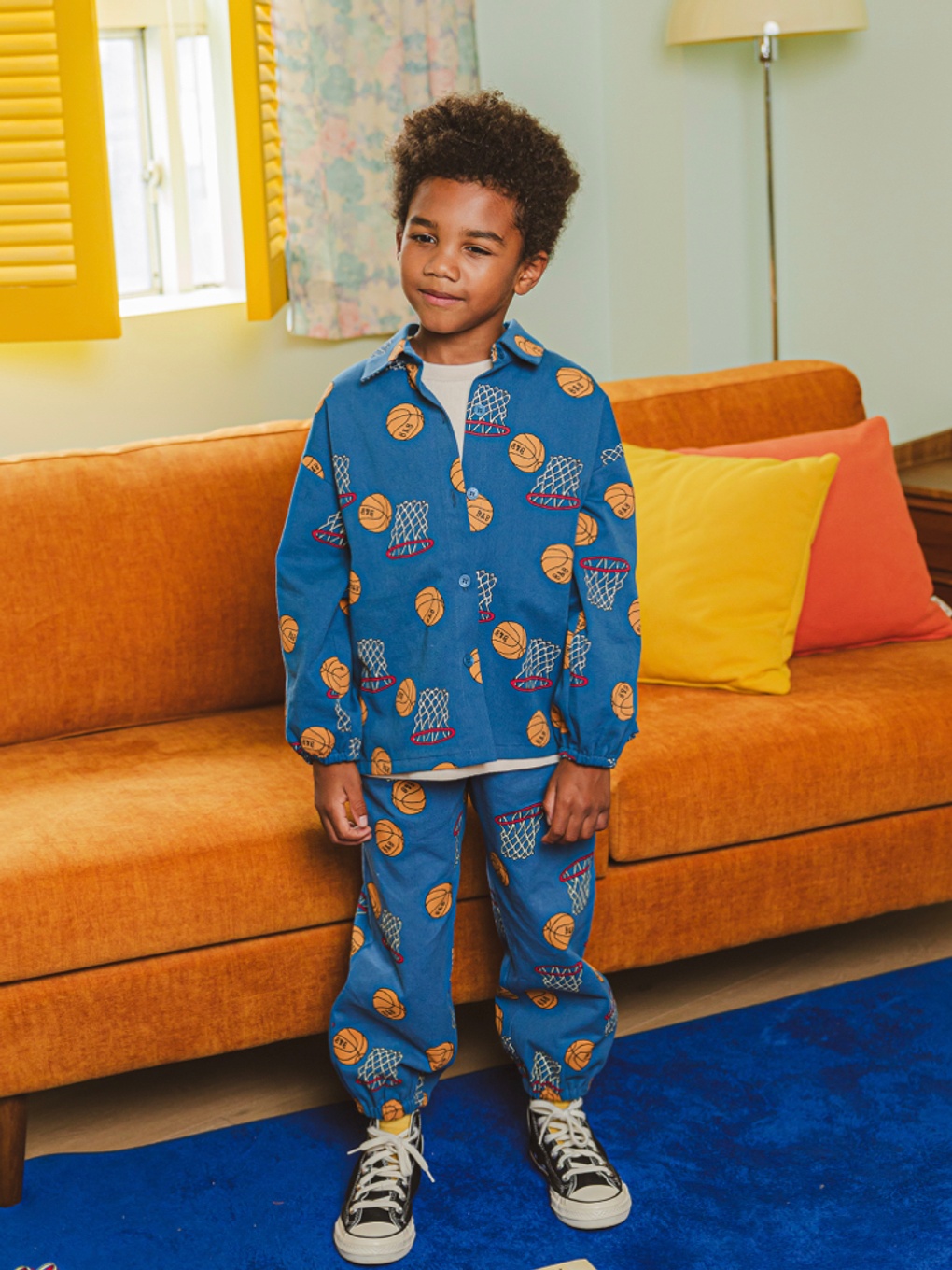 [SET] Navy Basketball Shirt & Jogger- KIDIKIDI