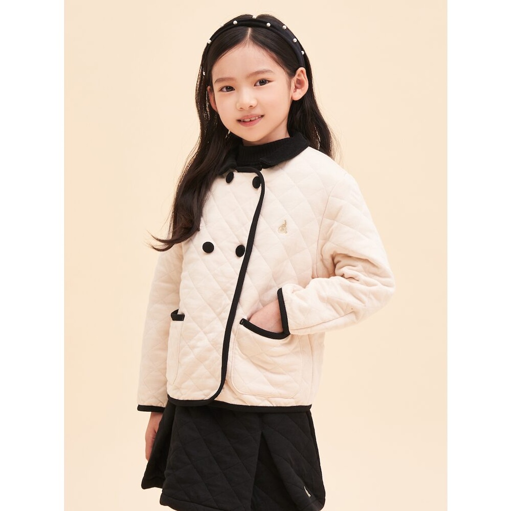 [BEANPOLE KIDS] 여아 면 칼라 포인트 퀼팅 재킷 아이보리 (BI3739G02- 이랜드몰