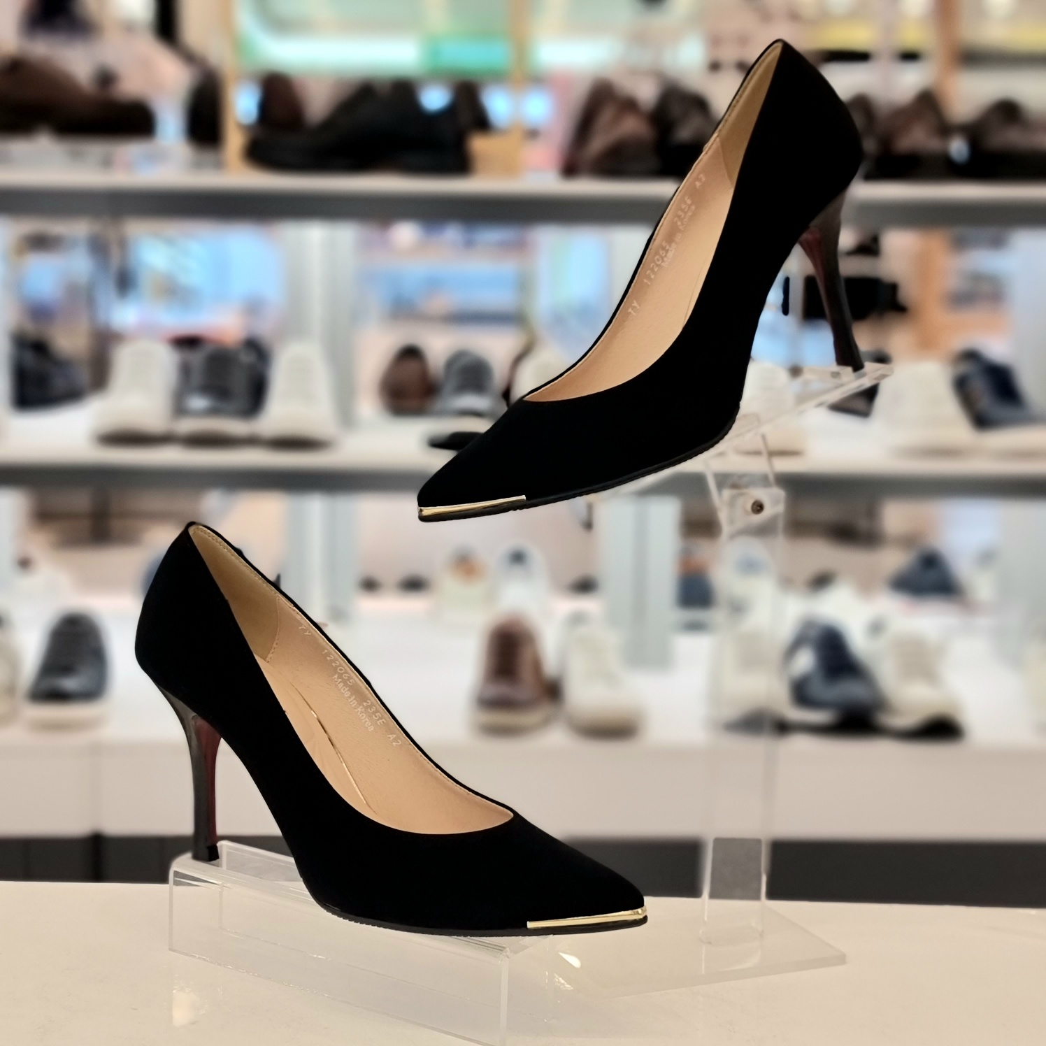 [미셸by탠디]여성9cm 고급 템파소재 골드코장식 스틸레토 펌프스(122065)_인천점- 이랜드몰