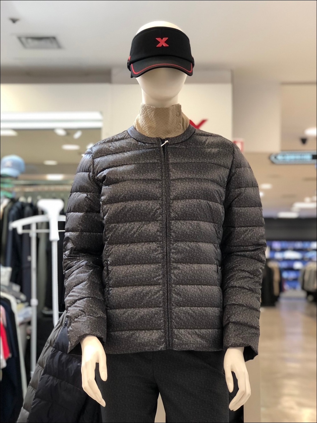 JDX 여성가을 잔 패턴 프린트 경량 다운점퍼(X2WDU7142) BK- 이랜드몰