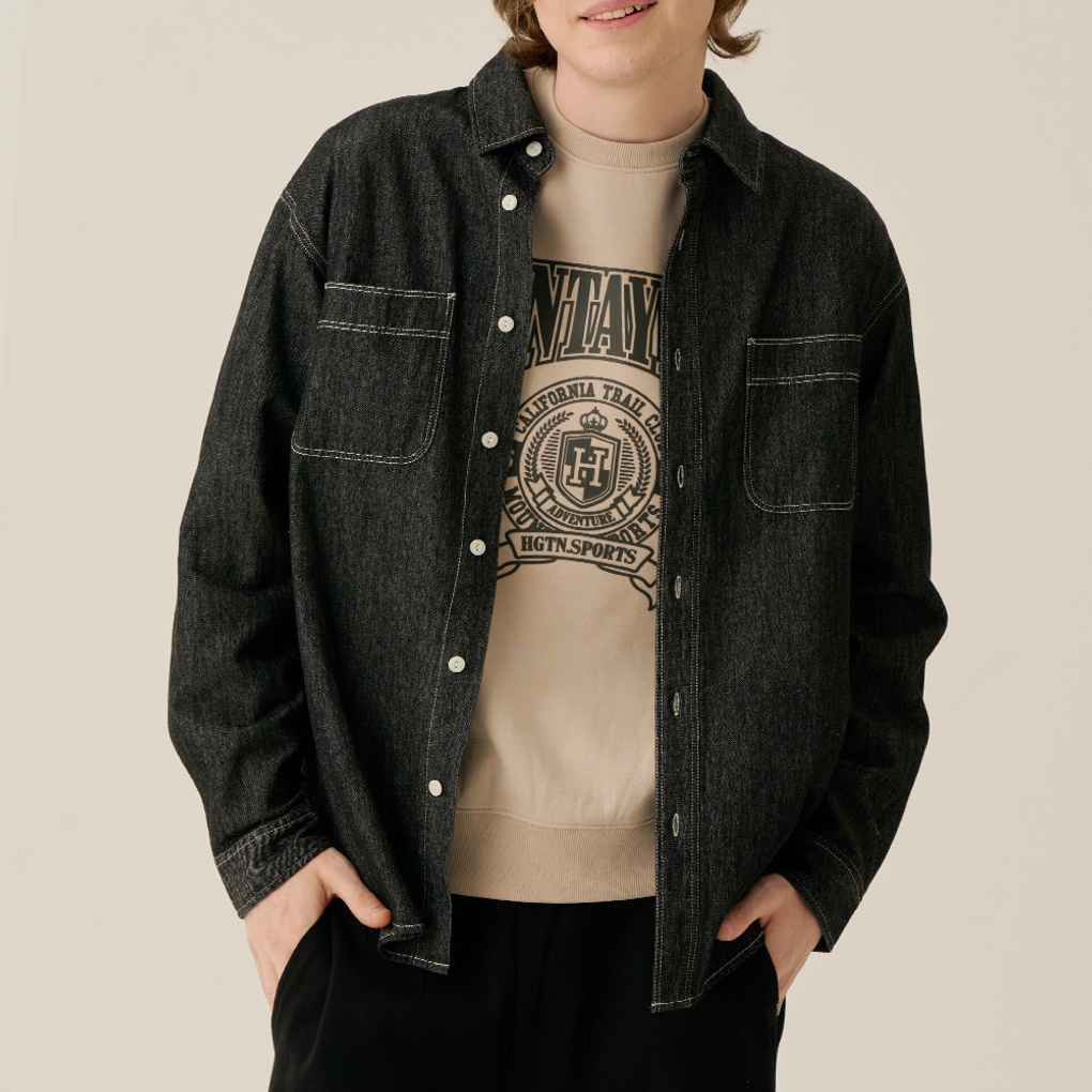 행텐 남성 라이트 오버 데님셔켓 10430-020-611-10- 이랜드몰