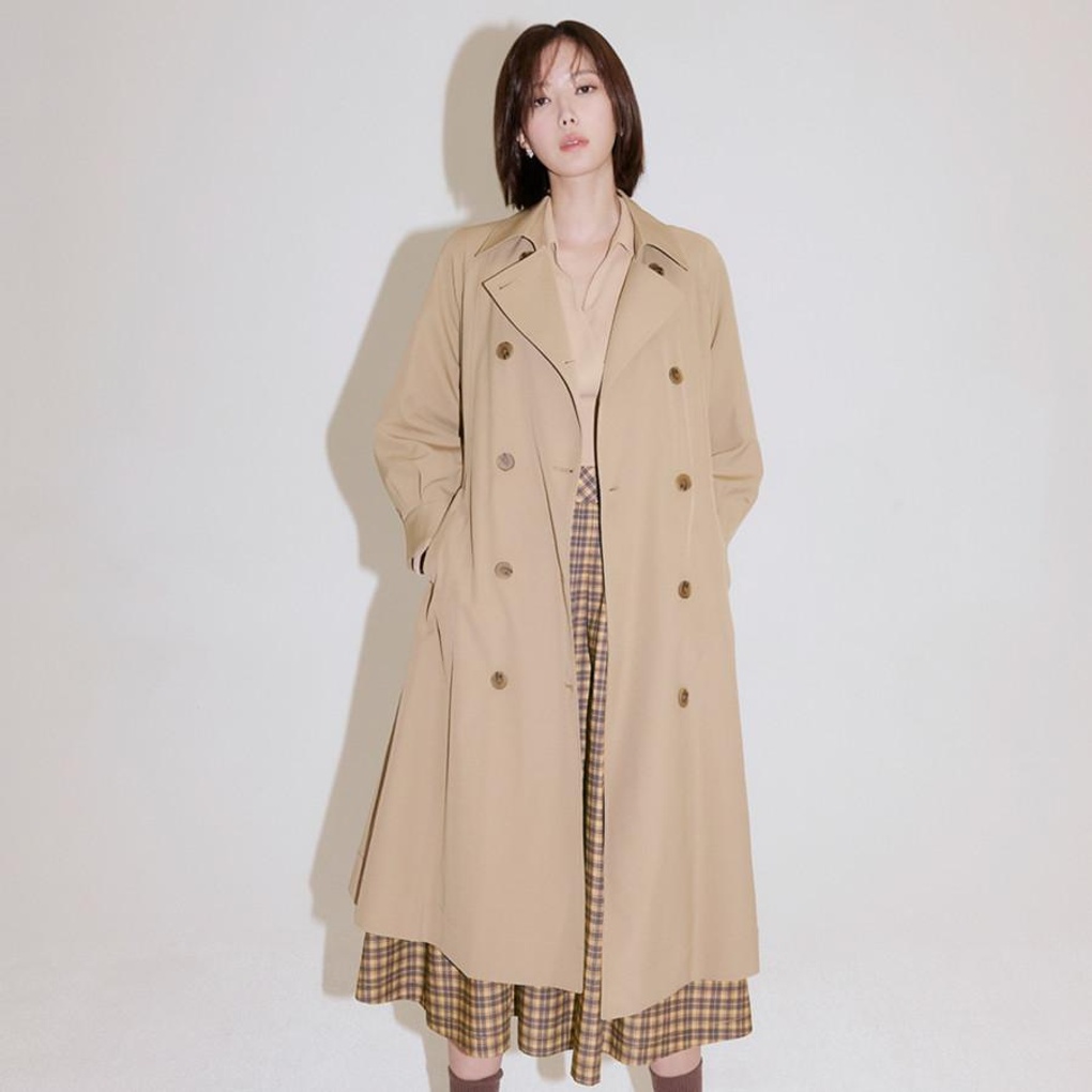 베스띠벨리 23F/W 플리츠 슬리브 더블 트렌치 코트 BHN2601BE- 이랜드몰