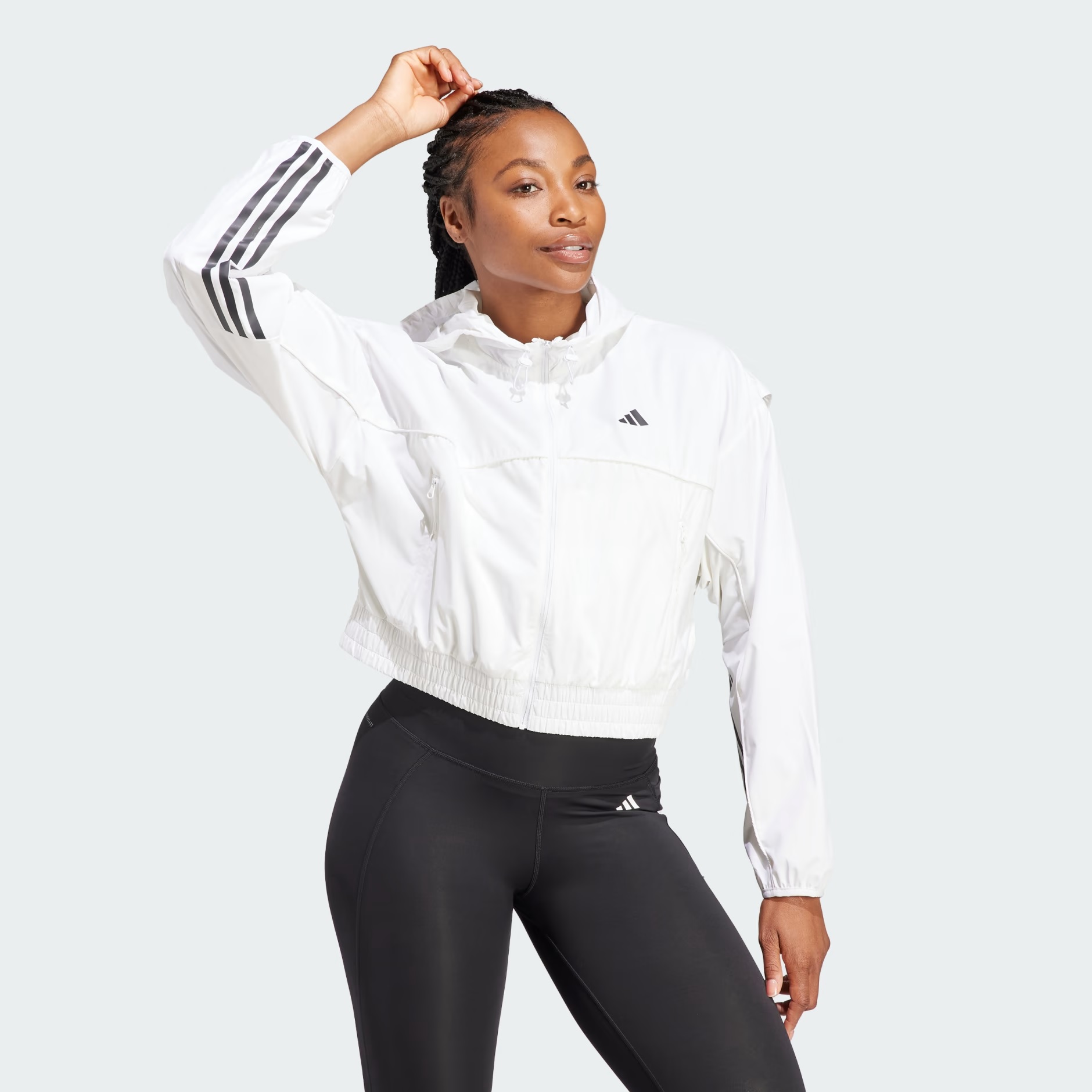 [아디다스] 여성 하이퍼글램 윈드브레이커 IL6976 루즈핏 크롭 트레이닝 러닝 바람막이- 이랜드몰