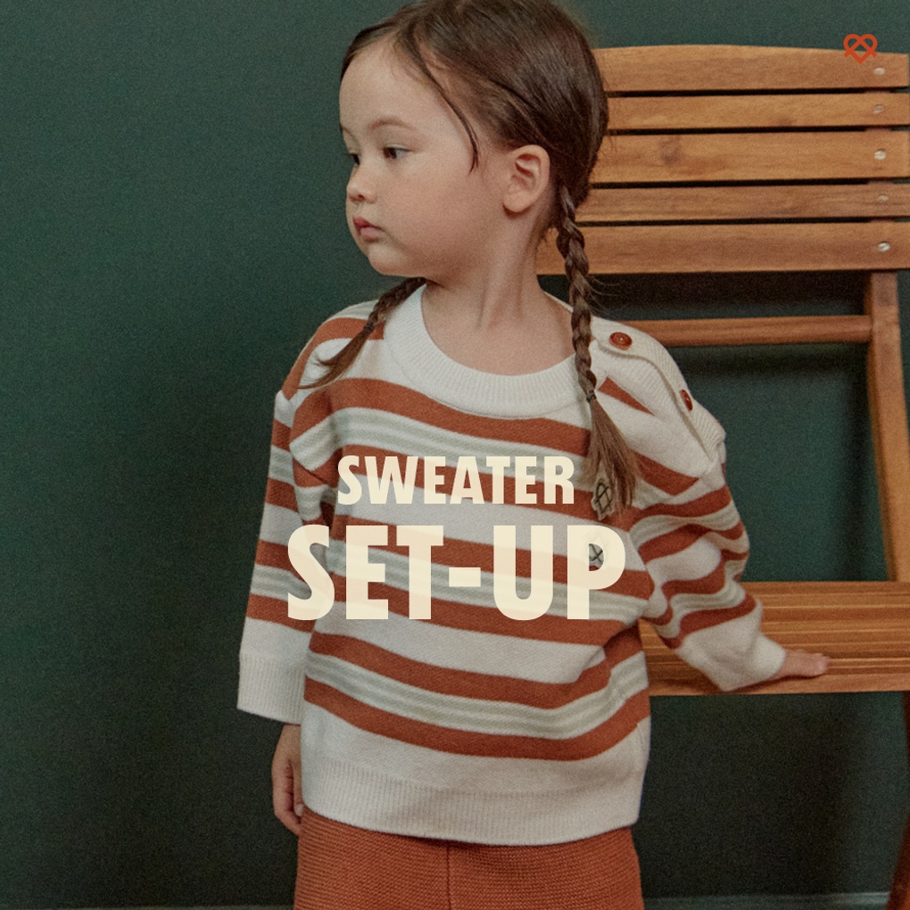 두두앤솜 스트라이프 스웨터 + 니트 조거팬츠 SET- KIDIKIDI