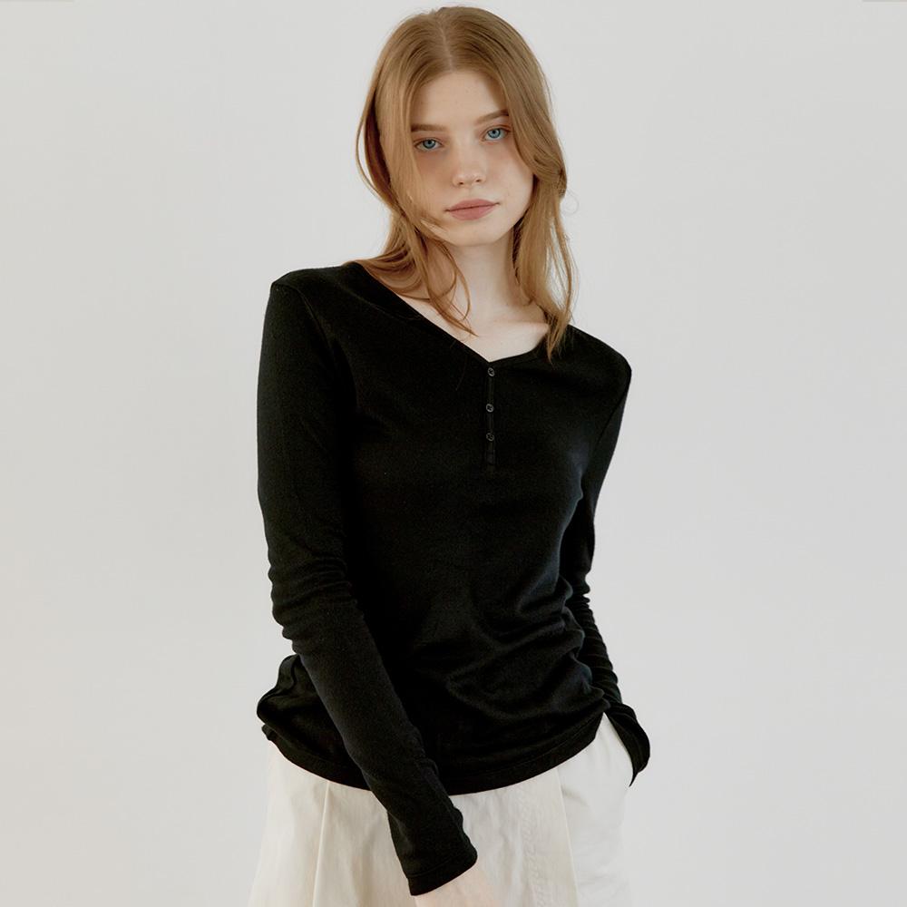 브이넥 버튼 티셔츠(MCG1-TS118)- 이랜드몰