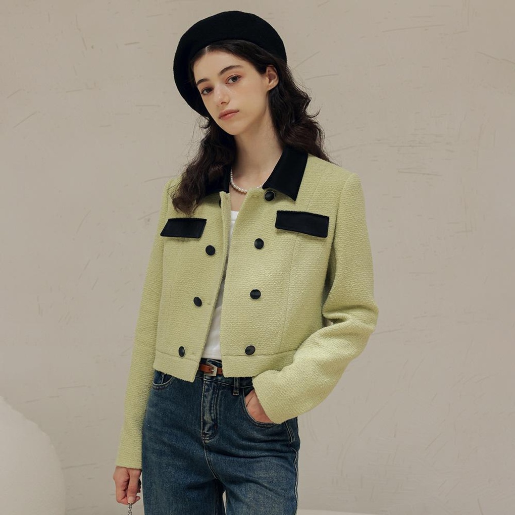 DD_Matcha spliced wool tweed jacket- 이랜드몰