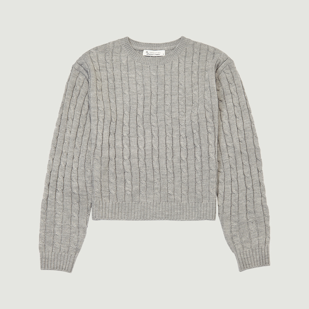 여성 베이직 세미크롭 케이블 니트 10430-140-611- 이랜드몰