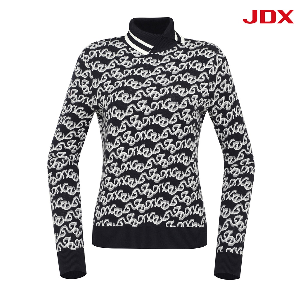 여성 JDX 23' F/W 전판 패턴 하이넥 풀오버 X2SPU7344DN- 이랜드몰